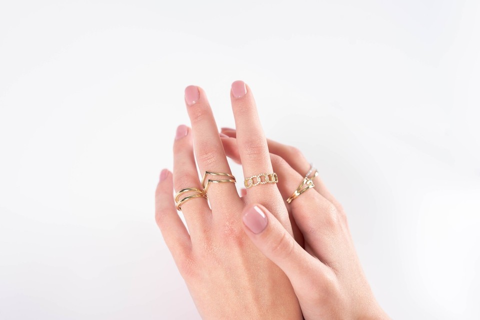 Chain Ring/Cuban Link Ring/14K Solid Gold Ring/Curb Link Ring/Stacking ...