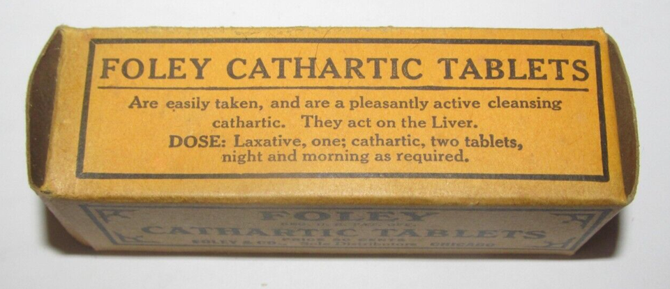 ANTIQUE PACKAGE FOLEY CATHARTIC TABLETS MEDICAL MEDICINE (BOX ONLY ...