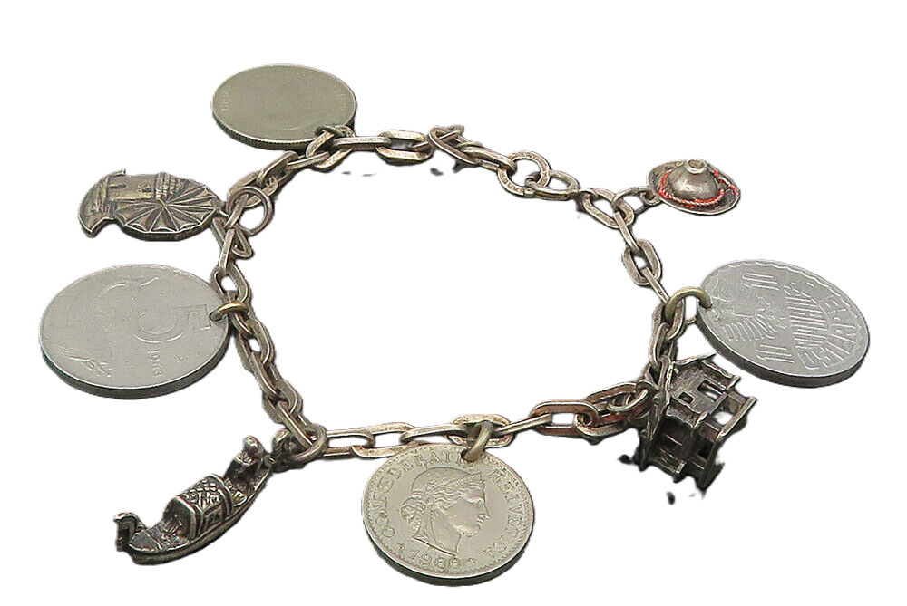 925 Sterling Silver Vintage Assorted Coins & Charms … - Gem