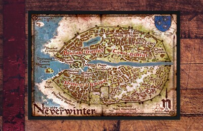 Neverwinter City Map – Inspired by Neverwinter Online | eBay