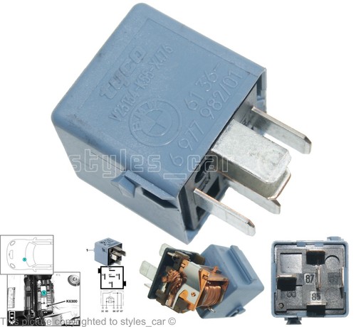 61366977982 Mini TaubenBlau 5 Pin DME Electric Fan Relay Tyco V23134 ...
