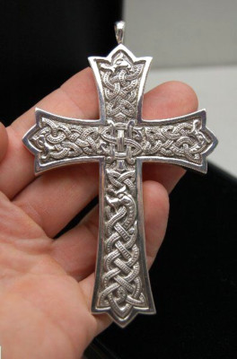 + Fine Sterling Silver Bishops Pectoral Cross + Hand Crafted + chalice ...