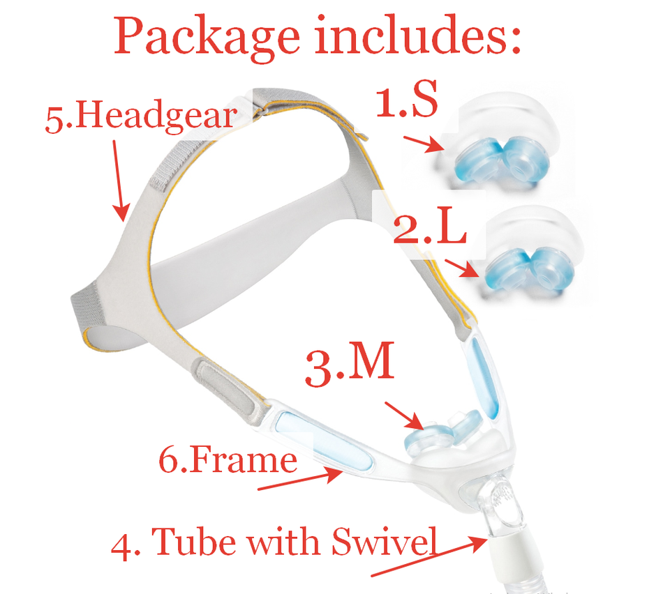 Original PR Resprncs Headgear & Accessory for Nuance Pro Nasal CPAP ...