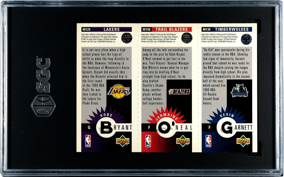 1996-97 Upper Deck Choice Mini KOBE BRYANT/KEVIN GARNETT RC SGC 8.5 | eBay