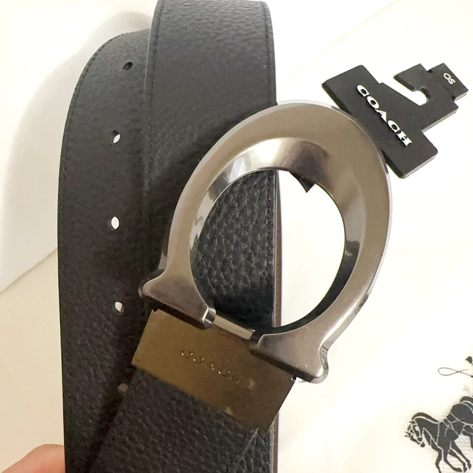 NWT Coach Signature Buckle Cut To Size Reversible Belt 38 Mm for men ...