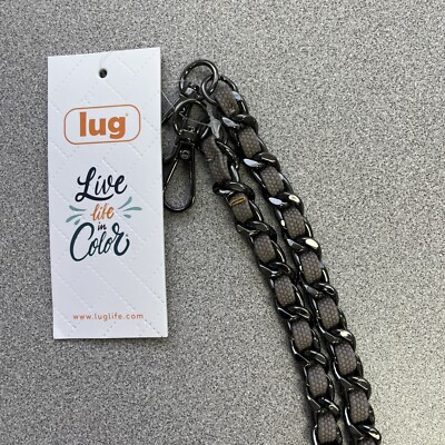 Lug Metal Chain Strap w/ Faux Leather (Taupe) | eBay