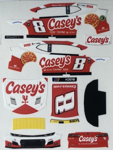 Custom 2023 Kyle Busch #8 Casey’s 1/64 Scale NASCAR Peel & Stick Decals | eBay