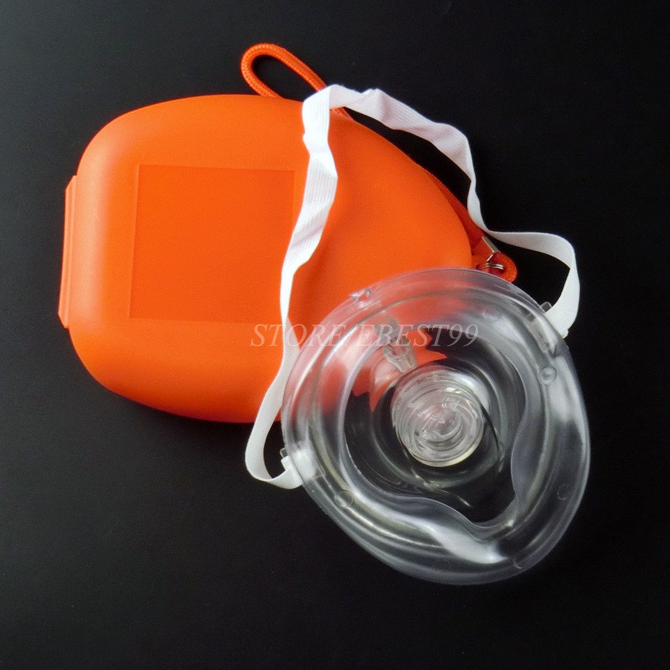 1x Orange CPR Pocket Face Shield Resuscitator Rescue cpr kit Face ...