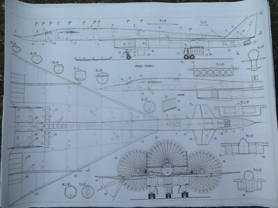 XB-70 Valkyrie Full Size 1/72 Scale Plans (two pages) | eBay