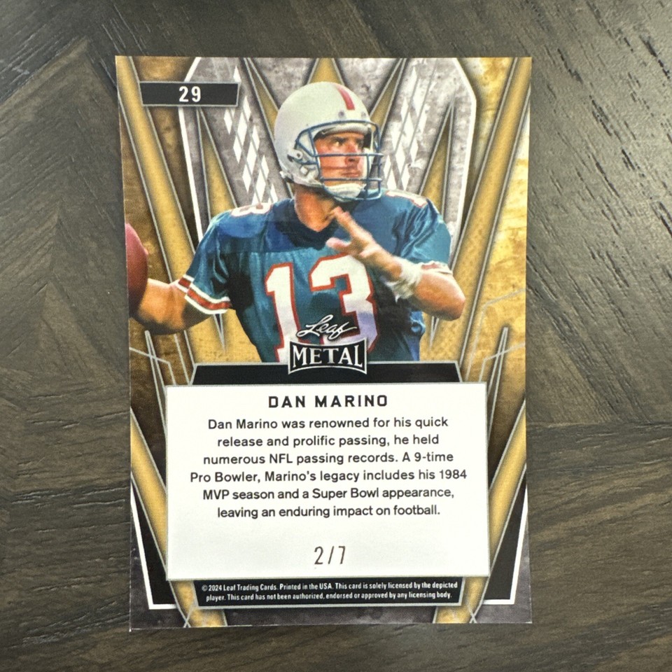 DAN MARINO 2024 LEAF METAL BLUE MOJO DOLPHINS /7 Q0786 | eBay