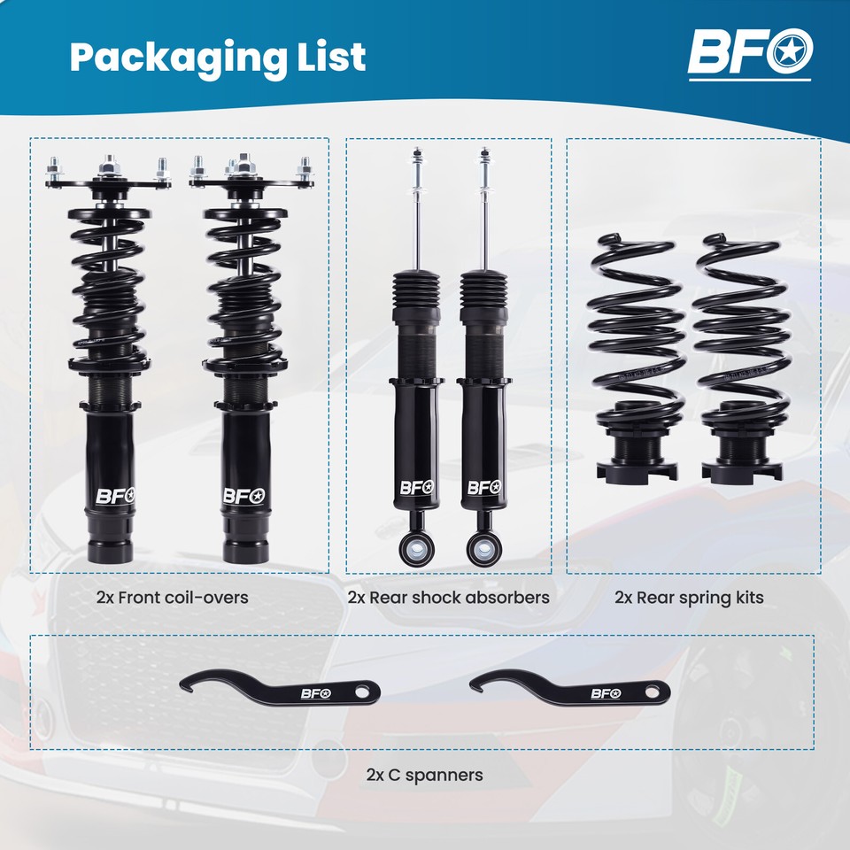 2016-2021 Honda Civic FK BFO Full Coilovers Shocks Kit | 52mm ...