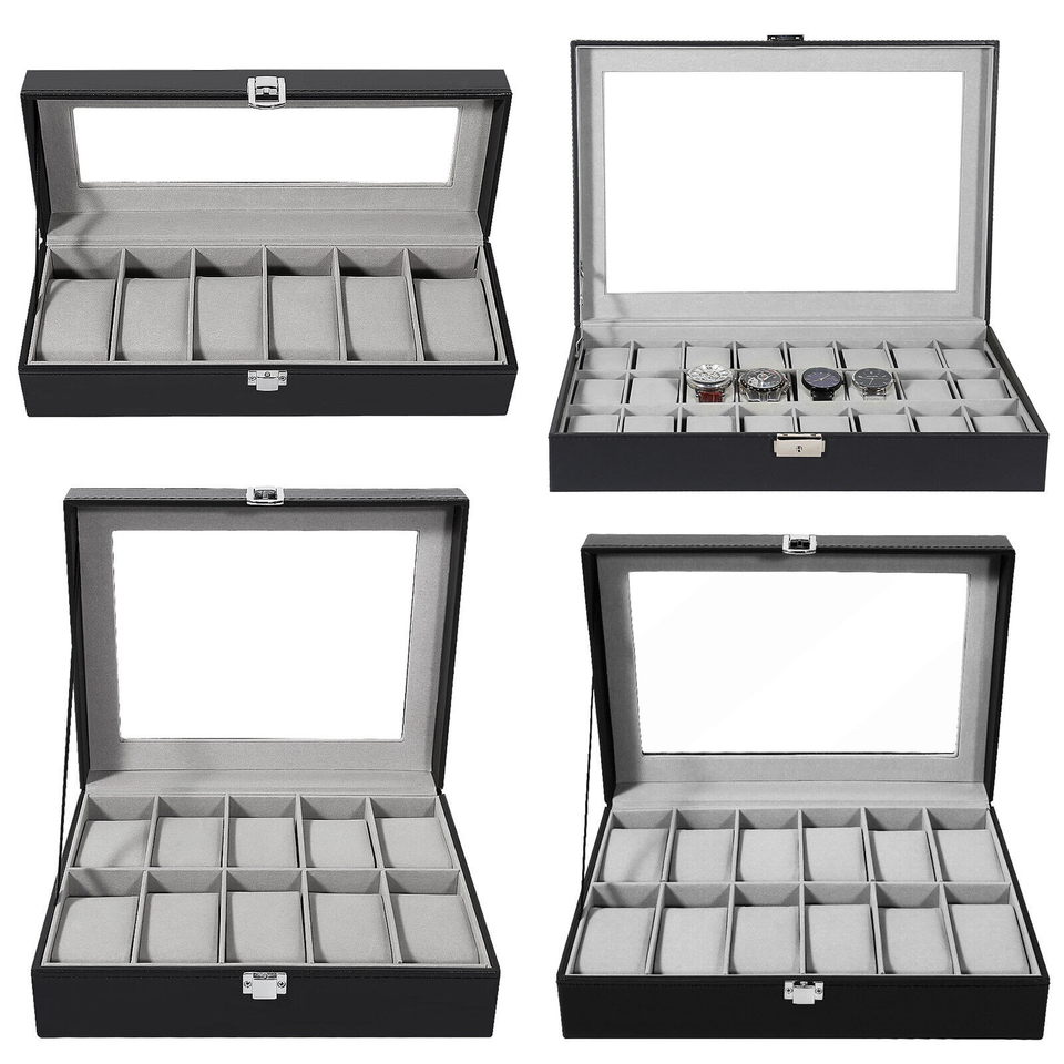 3/6/10/12/24 Slots Watch Box Watch Case Organizer Watch Jewelry Display ...