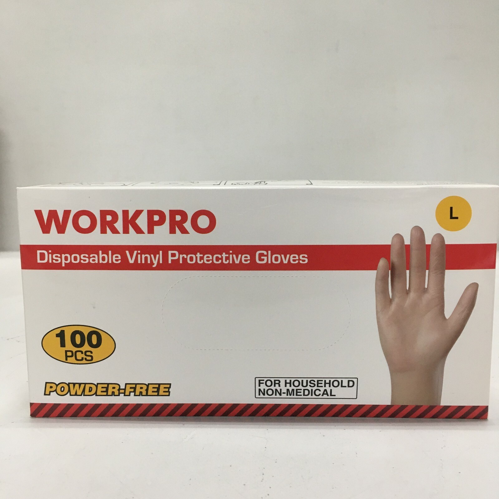 Workpro Disposable Gloves Vinyl Powder Free Protective, Large, Case of ...