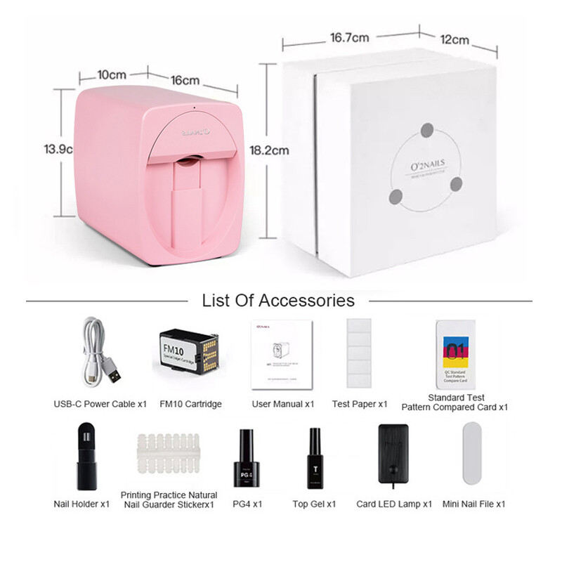 O'2NAILS Portable Nail Printer Mobile APP DIY Nail Art Printing Machine ...