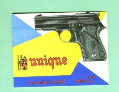 Unique Model L Pistol Owners Manual Reproduction | eBay