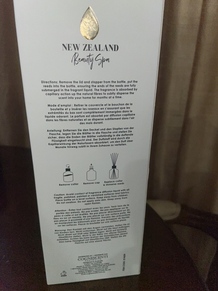 COGNESCENTI NEW ZEALAND BEAUTY SPA FRAGRANCE REED DIFFUSER BASIL ...