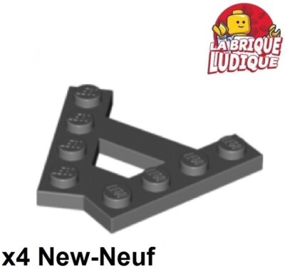Lego 4x Aile Wedge plate plaque V A shape gris foncé/dark bluish gray ...