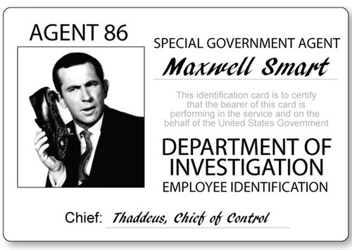 GET SMART MAXWELL SMART AGENT 86 NAME BADGE PROP HALLOWEEN COSPLAY ...