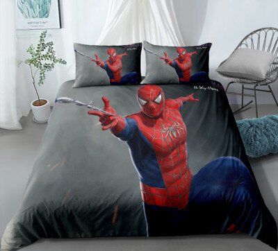 Spider Man Single/Queen/Doube/King Size Bed Duvet Quilt Covers Doona ...