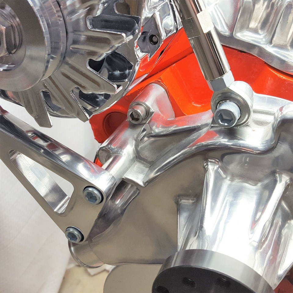 Small Block Chevy Chrome Alternator W/ Polished Aluminum Bracket SBC ...