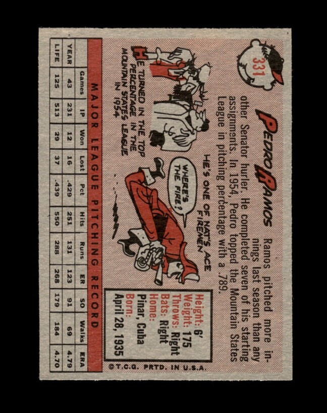 1958 Topps Set-Break #331 Pedro Ramos NR-MINT *GMCARDS* | eBay