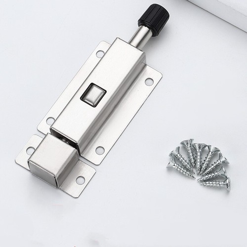 3" Door Barrel Bolt, Stainless Steel Security Push Button Spring Latch ...