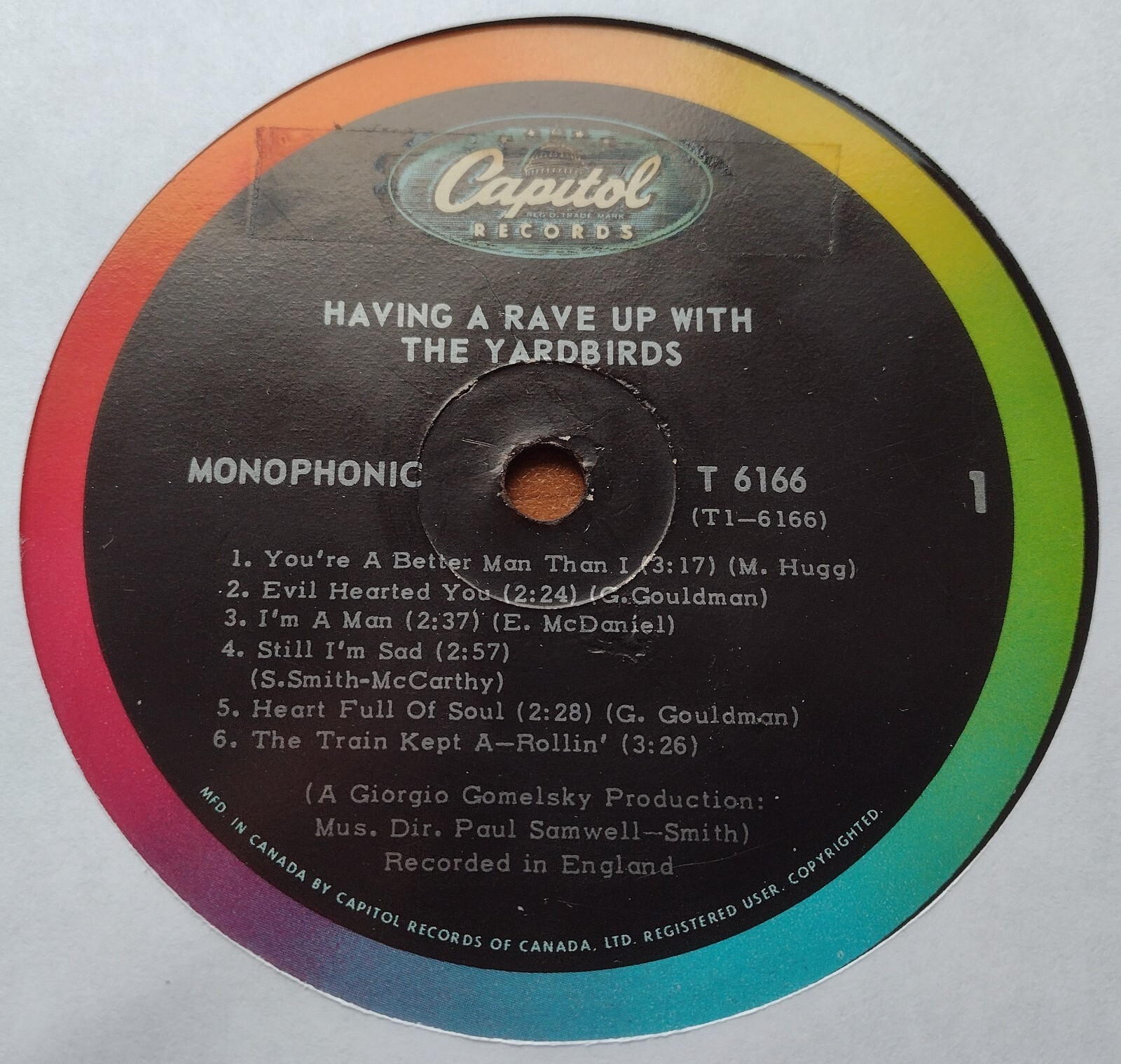 CANADA!!! THE YARDBIRDS Having a Rave Up 1966 1st Press CAPITOL MONO ...