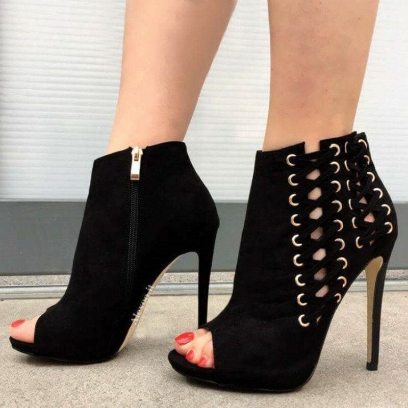 Sexy Open Toed Boots For Women Peeptoe Booties For Women | Buy Online