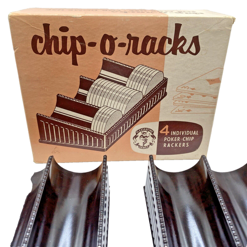 Chip O Racks 4 Individual Bakelite Poker Chip Racks #2075 Original Box ...