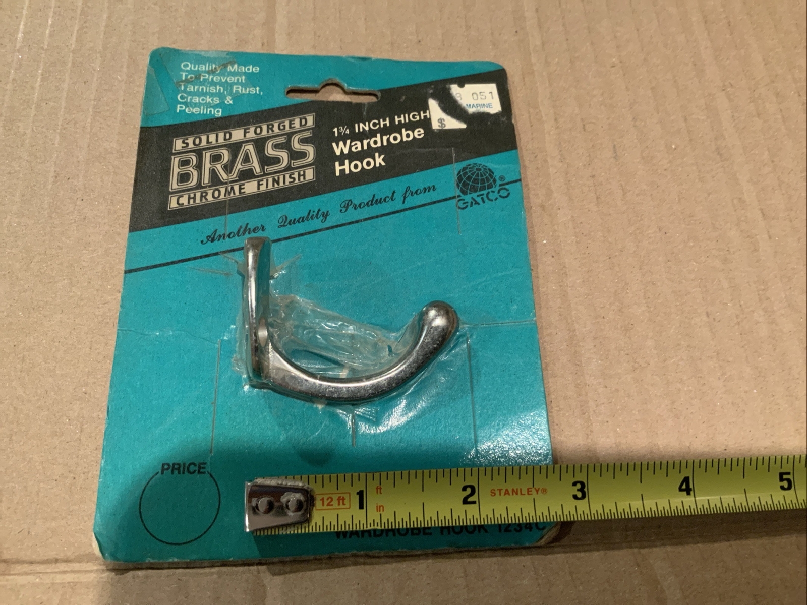 Vintage New Old Stock Gatco Solid Brass Chrome Finish 1-3/4" Wardrobe Hook 1234C | eBay