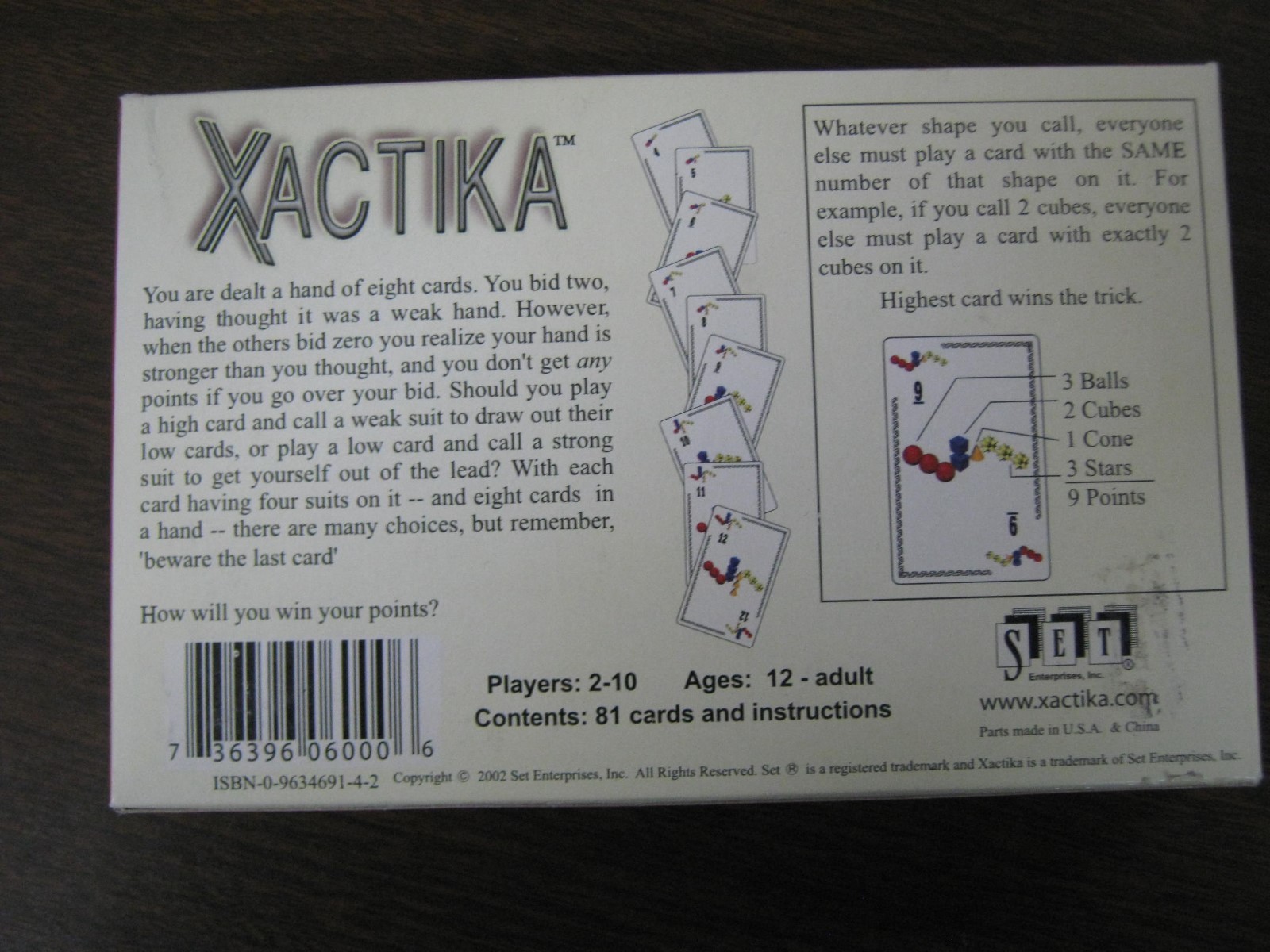 Xactika Card Game Beware of the Last card Ages 12- Adult 2-10 Players ...