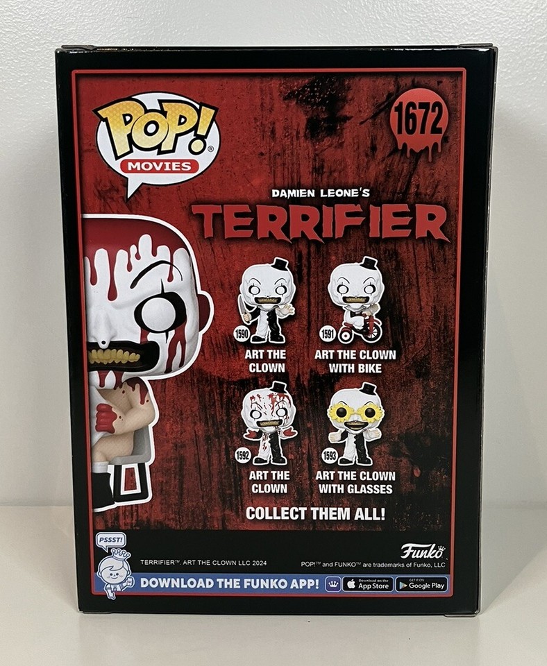 Terrifier #1672 Art the Clown w/Newspaper Funko Pop! Horror Scare Fair ...