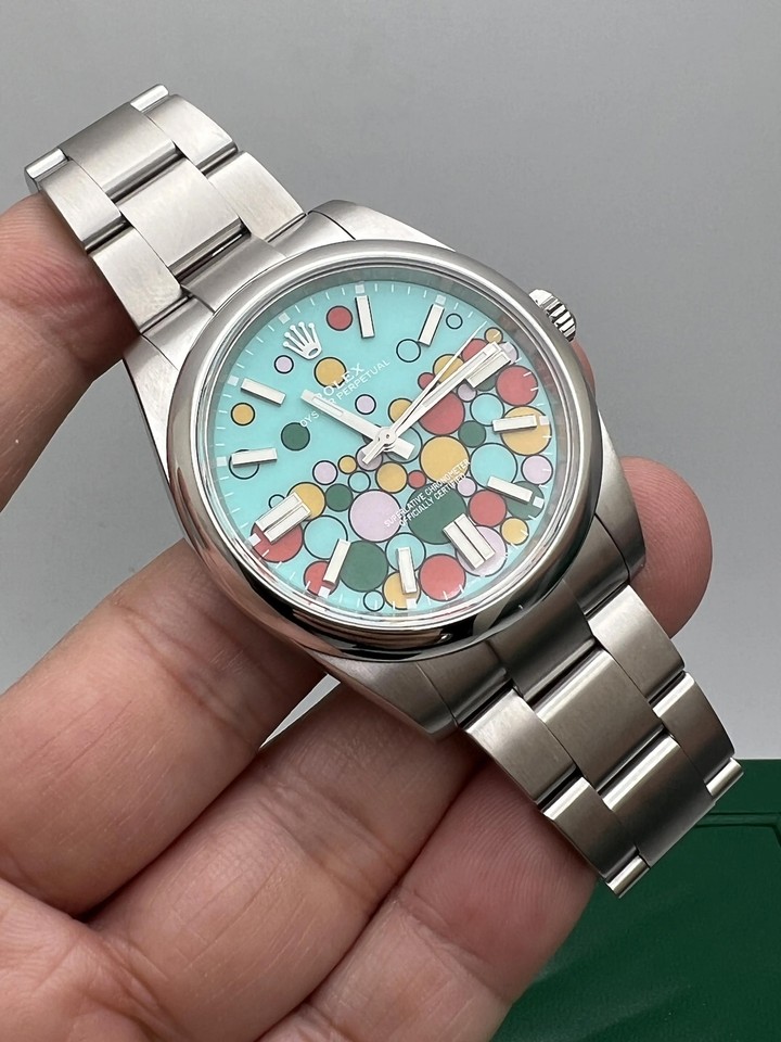 Rolex 124300 Oyster Perpetual 41mm Custom Celebration Balloon Dial Box ...