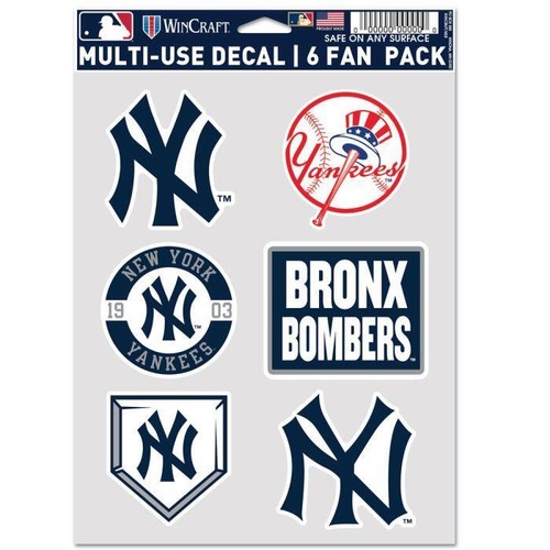 New York Yankees Multi Use Fan 6 Pack Decal Set [NEW] MLB Sticker ...