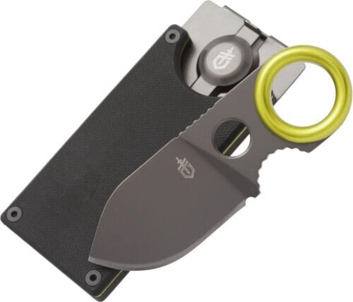 NEW Gerber Flat Fixed Blade Pocket Knife & Wallet Money Clip Credit ...