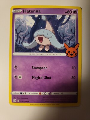 Pokémon TCG Halloween Trick Or Trade Hatenna card | eBay