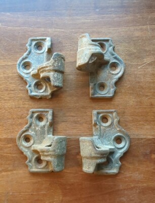 Lot of 4 ANTIQUE CAST IRON VICTORIAN LIFT OFF SHUTTER HINGE Parts ...