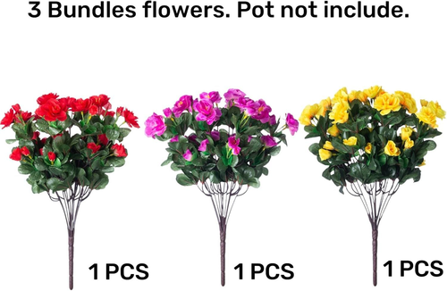 Ivydale Artificial Faux Flowers Plants for Outdoor Outside,Fake Silk ...