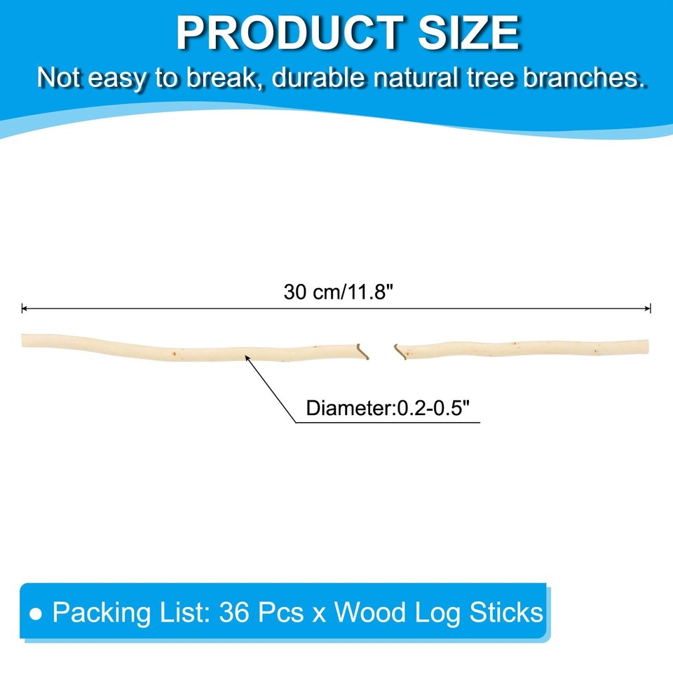 36 Pcs 30cm Wood Log Sticks, Natural Wood Craft Sticks, Dried Wood ...