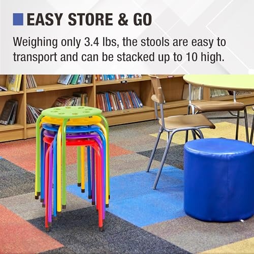 Commercial Furniture Stacking Stools for Kids and Adults, 17.75 ...