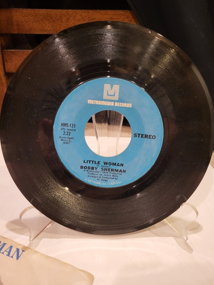 45 RPM RECORD: Bobby Sherman NM 45 rpm "Little Woman" on Metromedia ...