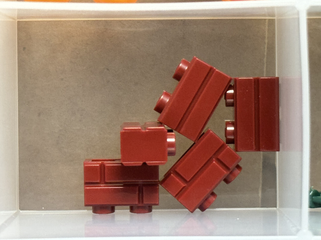 LEGO Parts - Dark Red Brick, Modified 1 x 2 w Masonry Profile - No ...