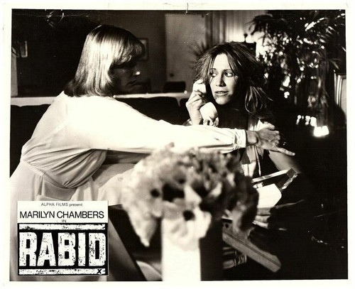 Rabid original 1977 lobby card Marilyn Chambers on telephone David ...