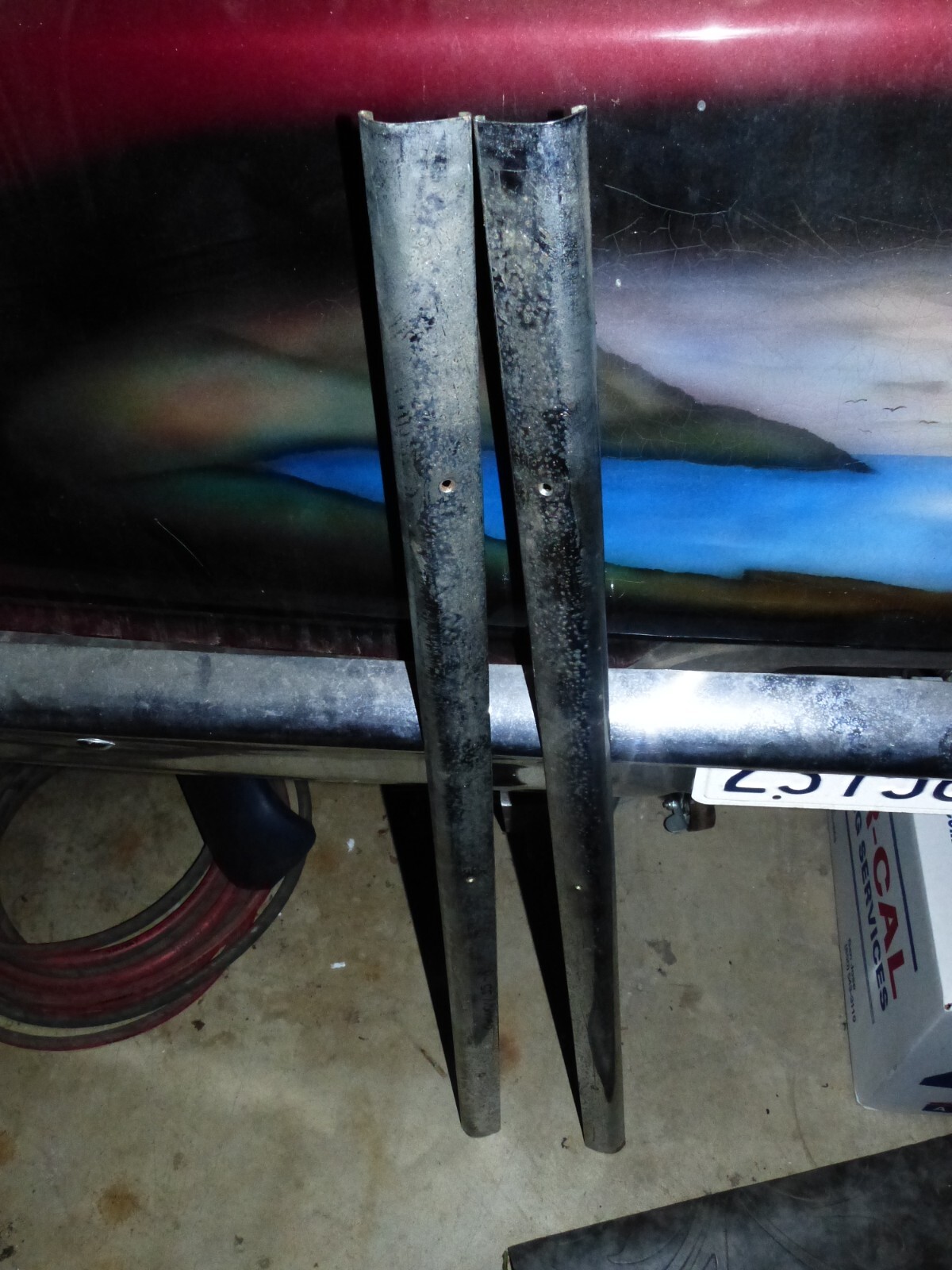 1955 1956 1957 Chevy Nomad Safari rear cargo upper chrome garnish ...