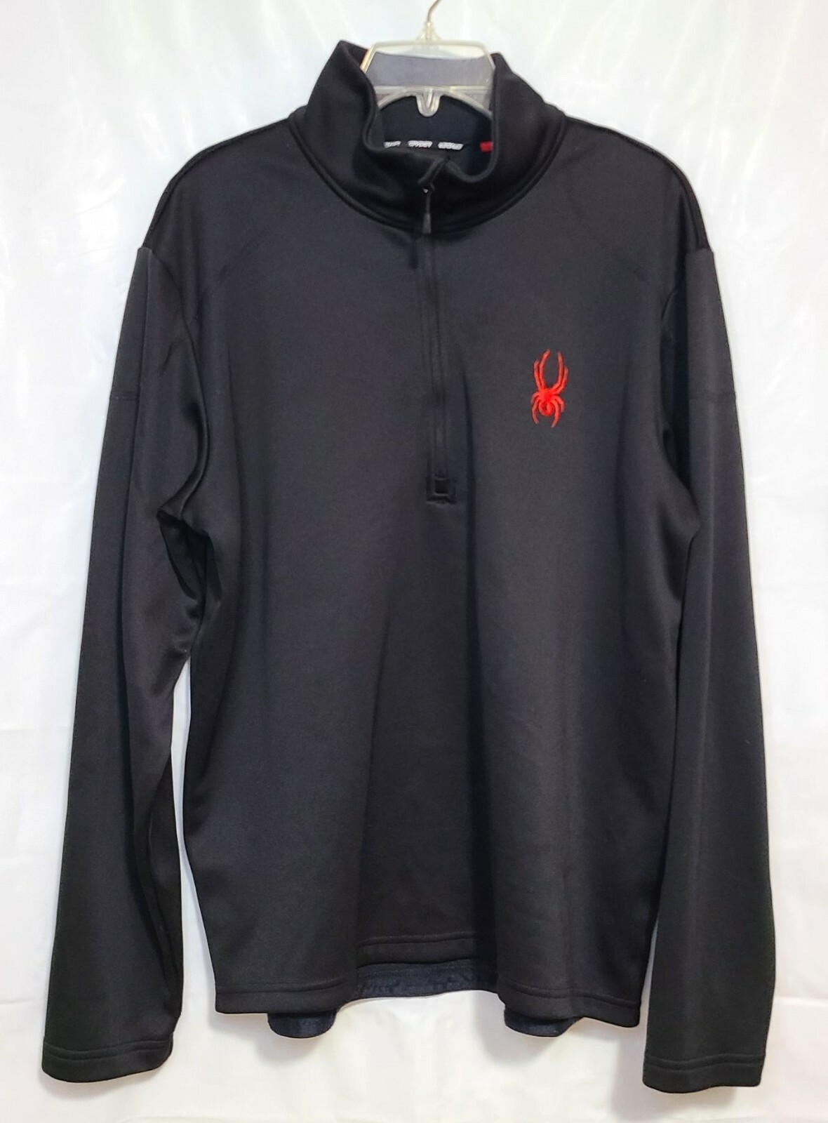 SPYDER Mens Fleece Lined Pullover 1/4 Zip Size XL Bla… - Gem