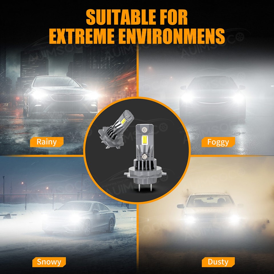 For 2000-2017 Hyundai Accent 4x 6000K Bulbs LED Headlights High Low+Fog ...