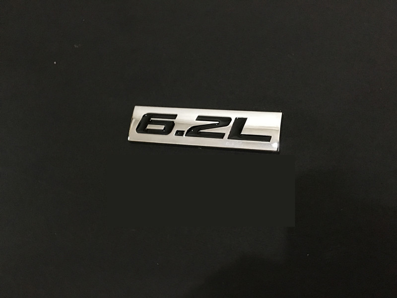 NEW 6.2L EMBLEM BUMPER TRUNK FENDER DECAL LOGO BADGE CHROME BLACK ...