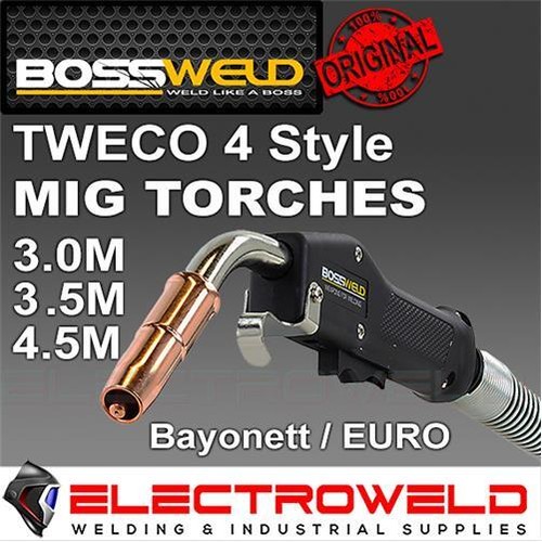 BOSSWELD TW4 Tweco 4 Style Mig Welding Torch, 400A Gun Euro Bayonett ...