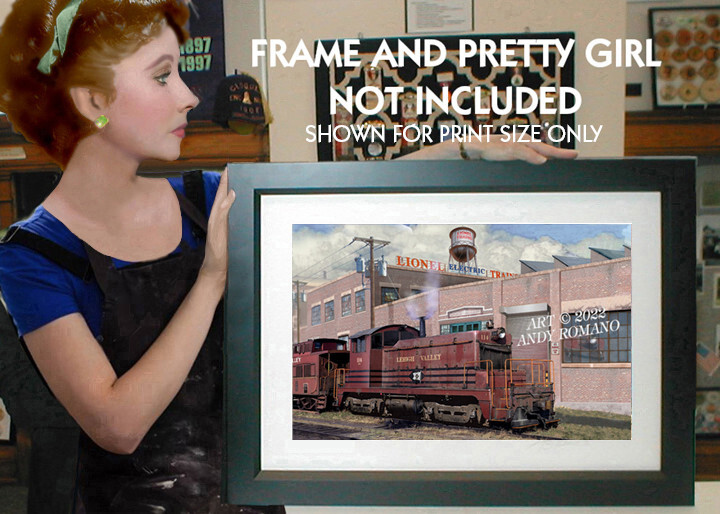 LV SW1 AT LIONEL TRAIN FACTORY, LTD EDIT PRINT, RR ART BY ANDY ROMANO ...