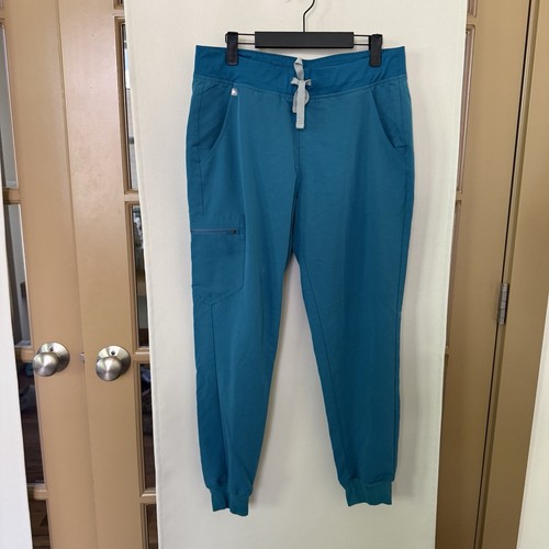 Figs Womens Medium Aqua Blue Technical Collection Scrubs Joggers Pants ...